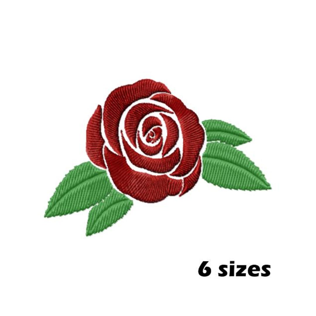 Rose Embroidery Design, Instant Download - 6 Sizes - Etsy