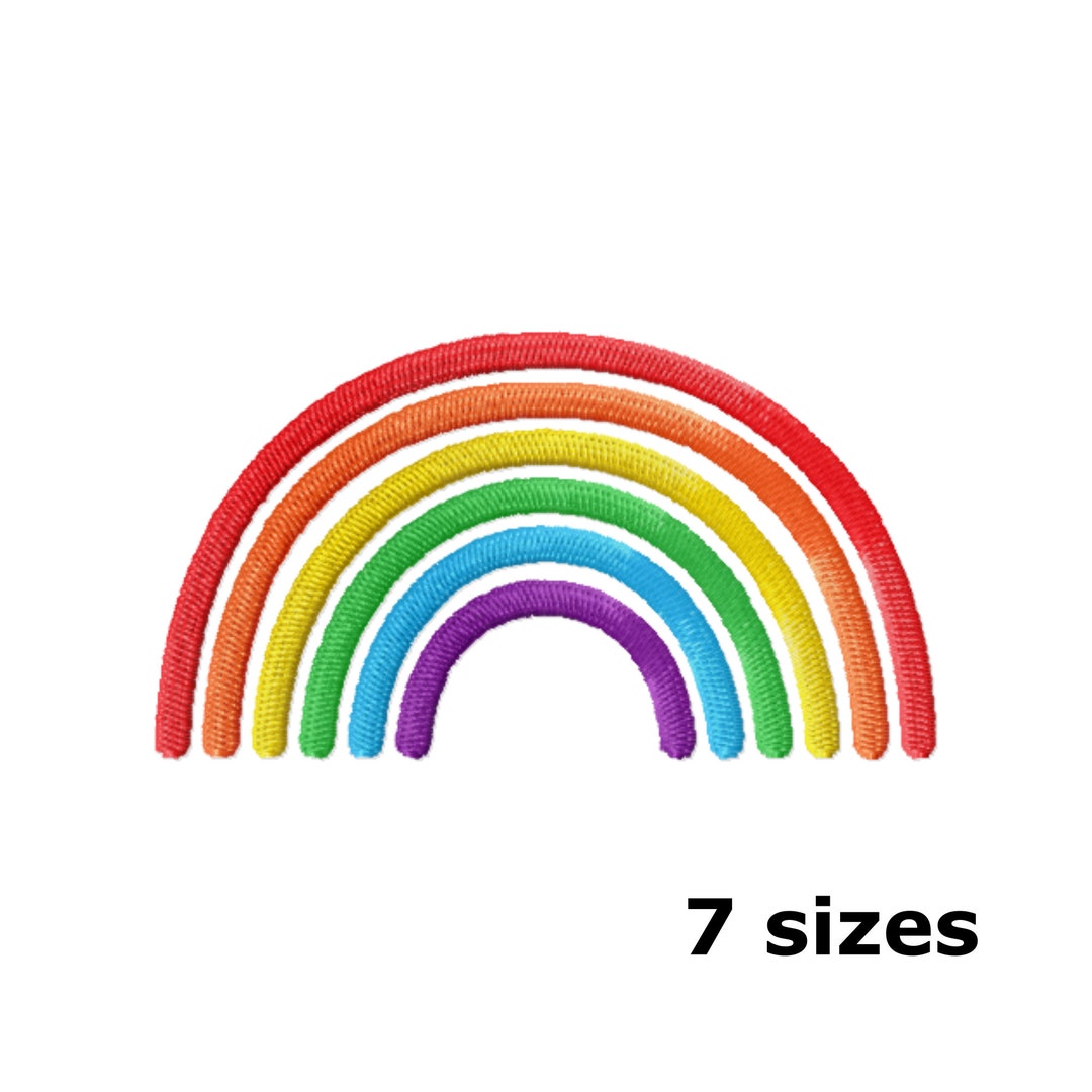 Mini Colorful Rainbow Embroidery Designs, Instant Download 7 Sizes - Etsy