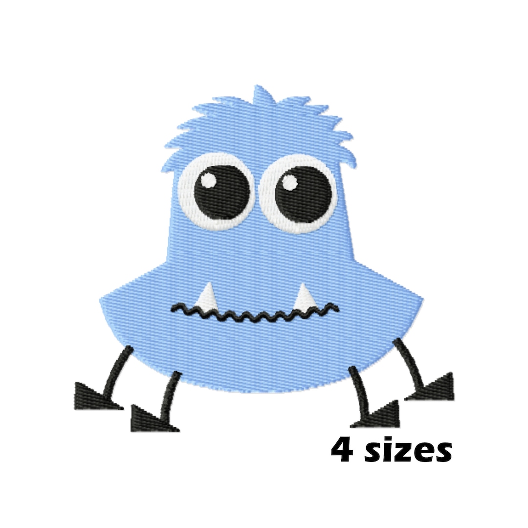 Monster Embroidery Design, Instant Download 4 Sizes - Etsy