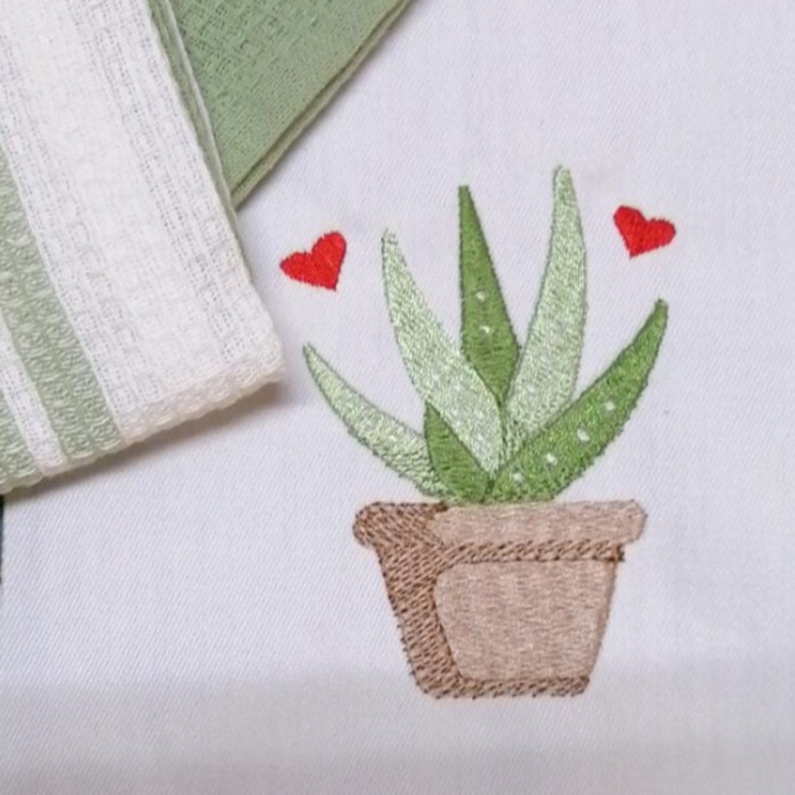 Aloe Vera Plant Embroidery Designs Instant Download 3 Sizes - Etsy