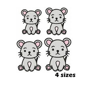 Cute Mouse Embroidery Designs, Instant Download - 4 Sizes - Etsy