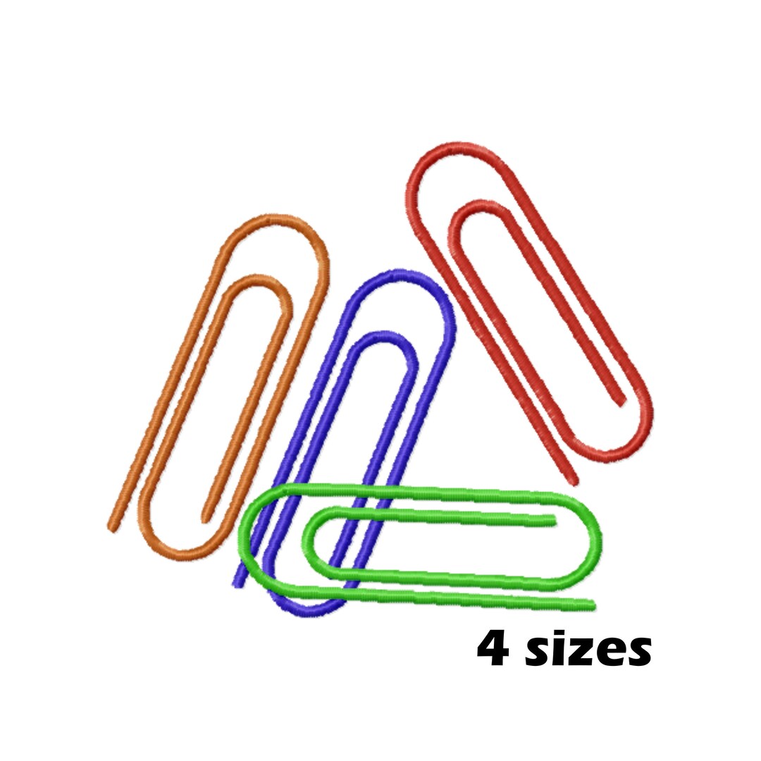 Paperclips Embroidery Design, Instant Download 4 Sizes - Etsy