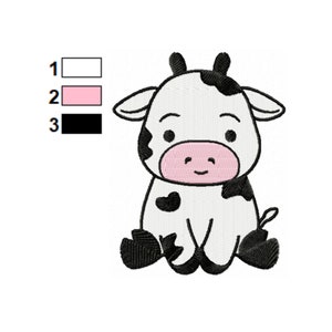 Cute Cow Embroidery Designs, Instant Download - 4 Sizes - Etsy