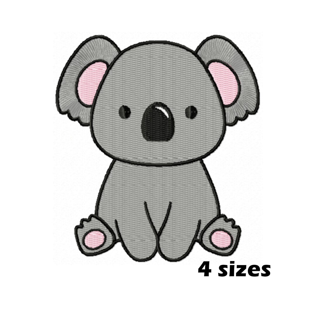 Cute Koala Embroidery Designs, Instant Download 4 Sizes - Etsy