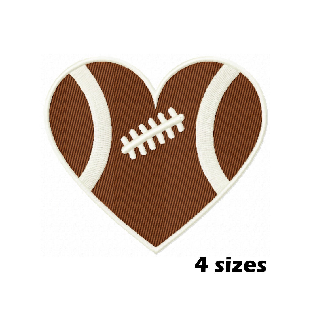 Heart Football Embroidery Designs, Instant Download 4 Sizes - Etsy