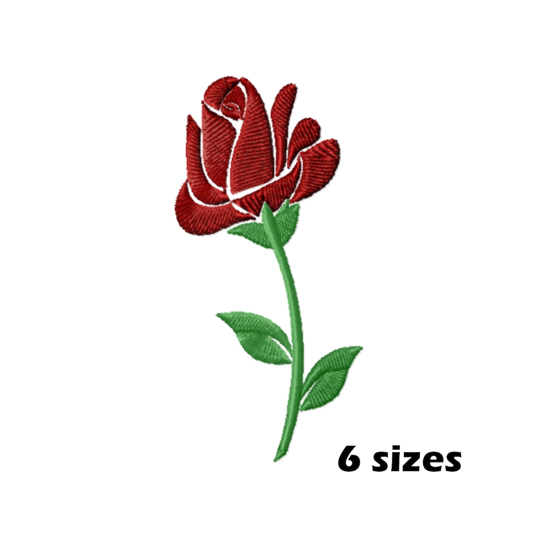 Rose Embroidery Design, Instant Download 6 Sizes - Etsy