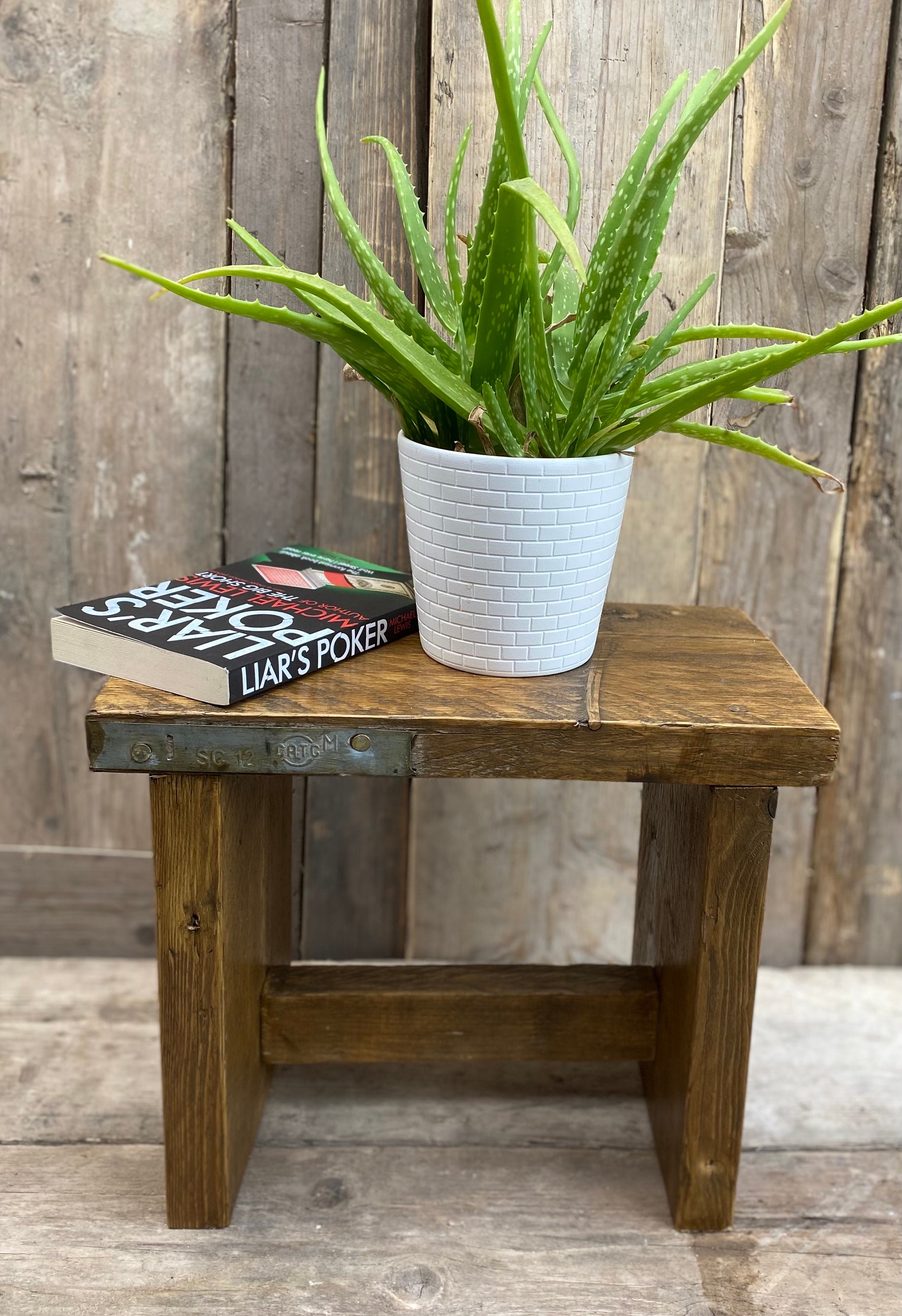 Rustic Plant Stand / Small Side Table All Reclaimed Timber | Etsy