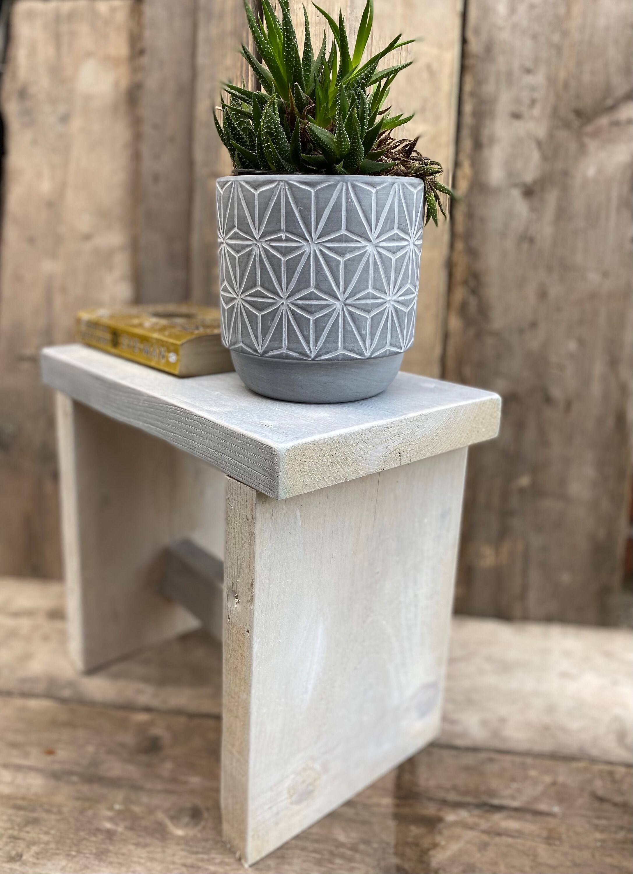 Rustic Plant Stand / Small Side Table All Reclaimed Timber | Etsy