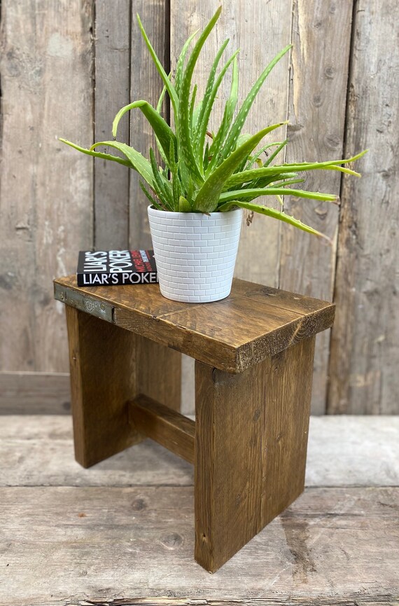 Rustic Plant Stand / Small Side Table All Reclaimed Timber | Etsy