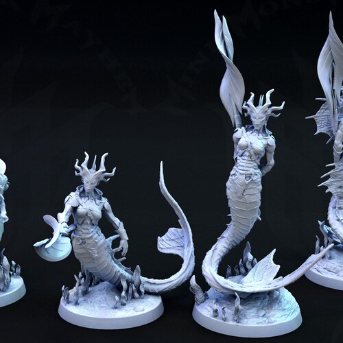 Merman Merrow Sahuagin Abyssal Serpents Dungeons and Dragons - Etsy