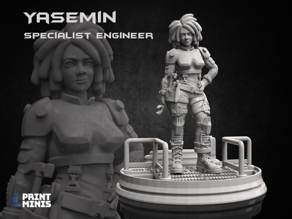 Yasemin Sci-FI Dieselpunk Engineer 3D Printed For Tabletop | Etsy