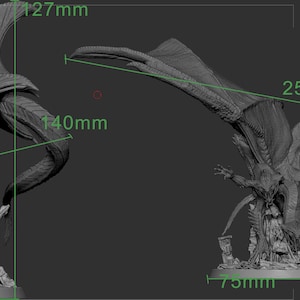 Draco Hydra Winged 3 Headed Dragon Gargantuan 3D Printed Dungeons and ...