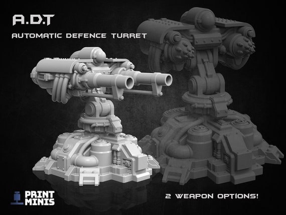 Automatic Defense Turret Sci-fi Dieselpunk 3D Printed for | Etsy