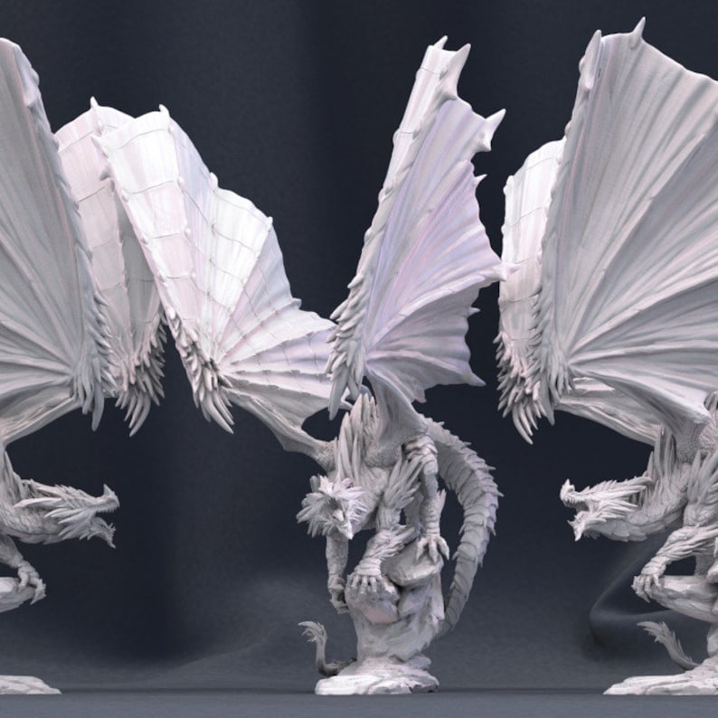 Crystal Dragon Gargantuan 3D Printed Dungeons and Dragons - Etsy