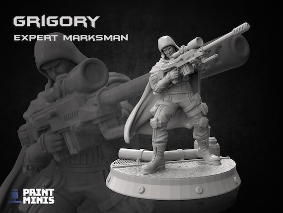 Grigory Sci-fi Dieselpunk Sniper 3D Printed for Tabletop Rpgs - Etsy ...