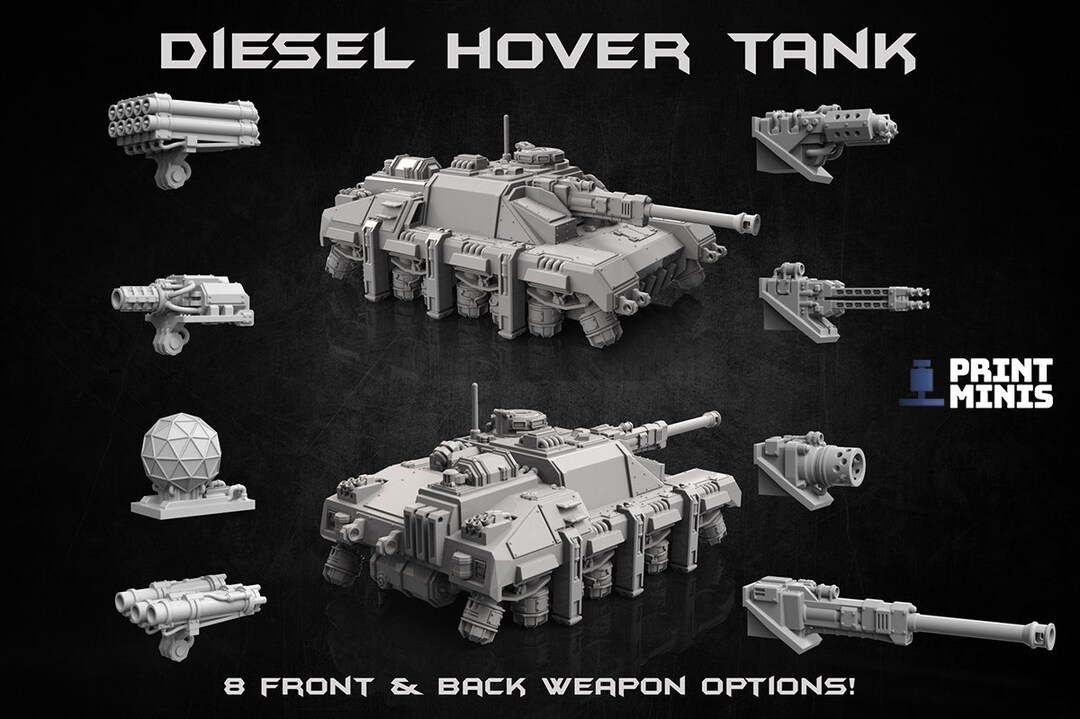 Huntsman Diesel Hover Tank 3D Printed for Tabletop Rpgs and Wargaming ...