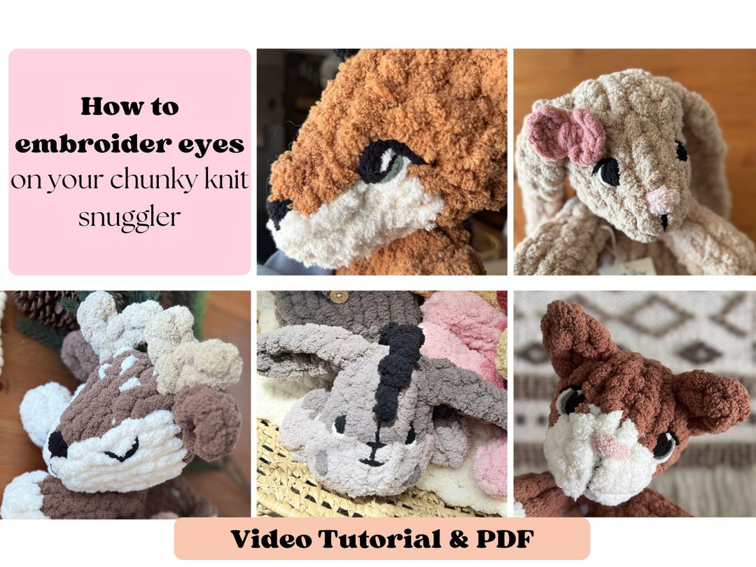 Embroidered Eye Tutorial - 4 Variations // Chunky Knit // Finger Knit ...