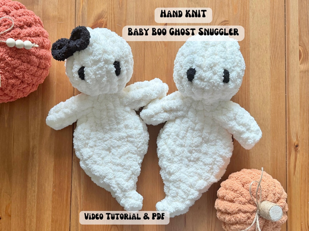 BABY BOO GHOST / Full Video Tutorial / Finger Knit Ghost Snuggler ...