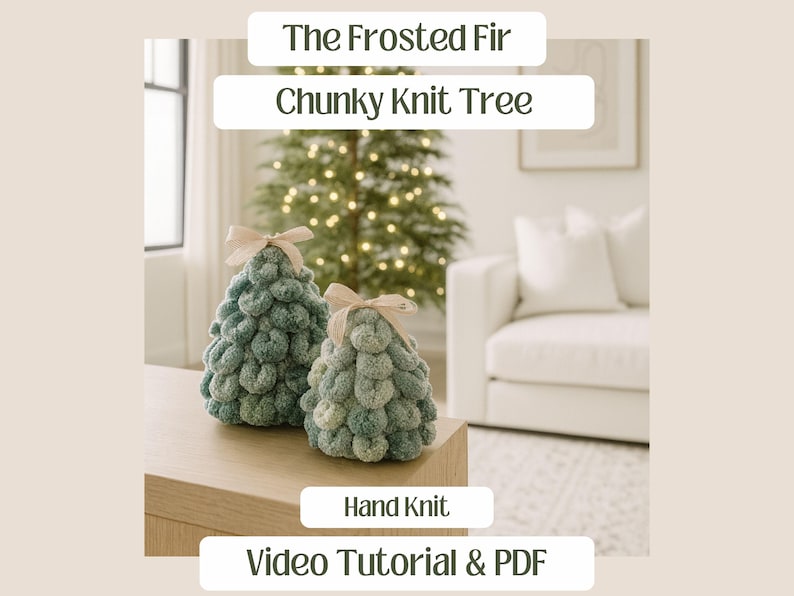Finger Knit Christmas Tree Pattern & FULL VIDEO TUTORAL // Chunky Knit ...