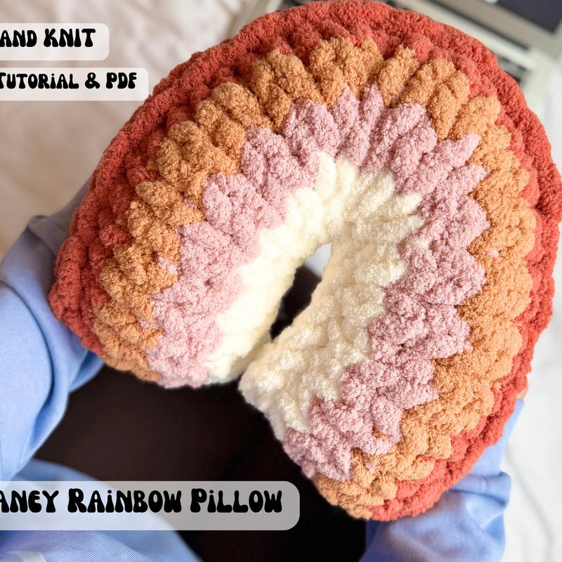 Rainbow and Cloud Pillow - Etsy UK