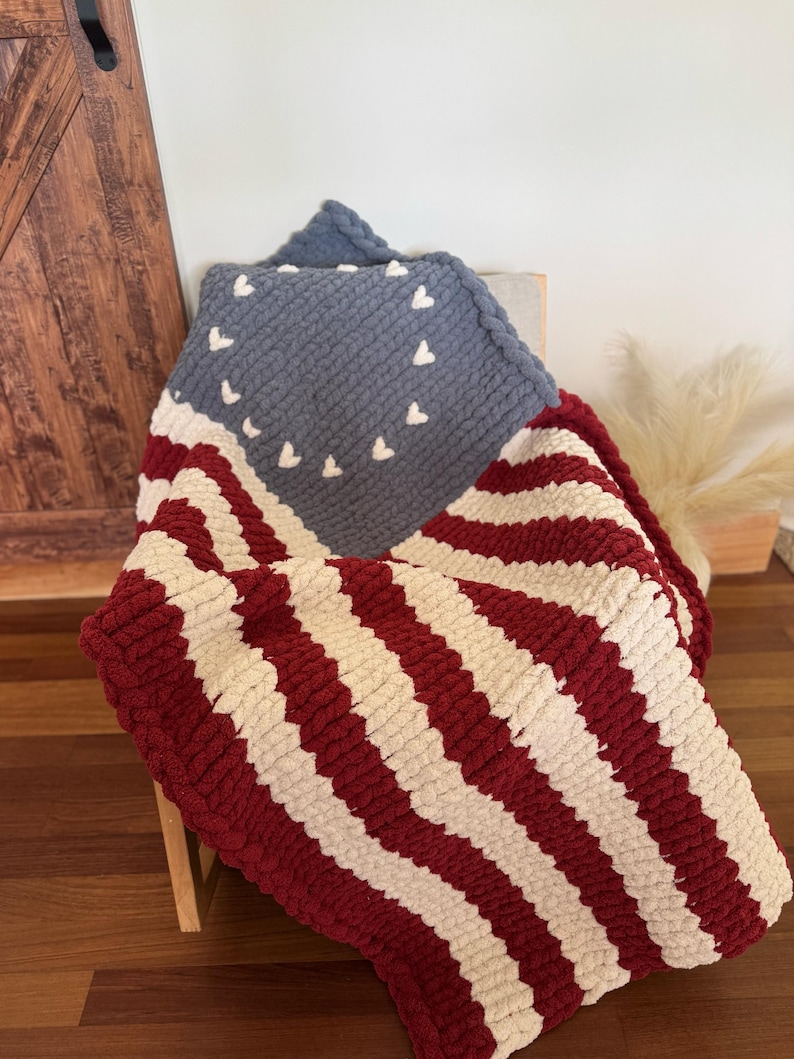American Flag Finger Knit Pattern / Betsy Ross Flag / Tutorial / Finger ...