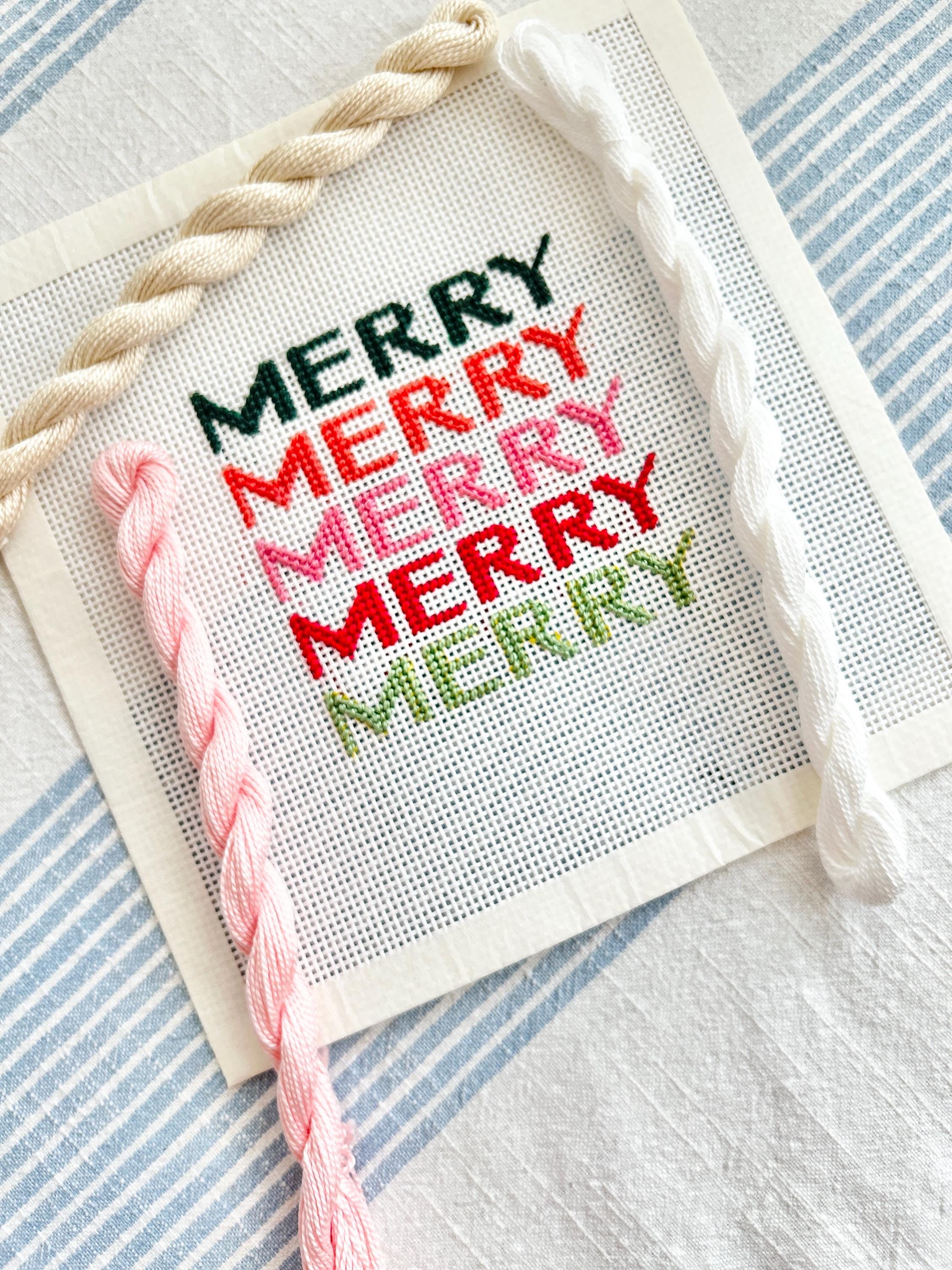 Merry Merry Christmas Coaster Ornament or Tray Insert Hand-painted ...