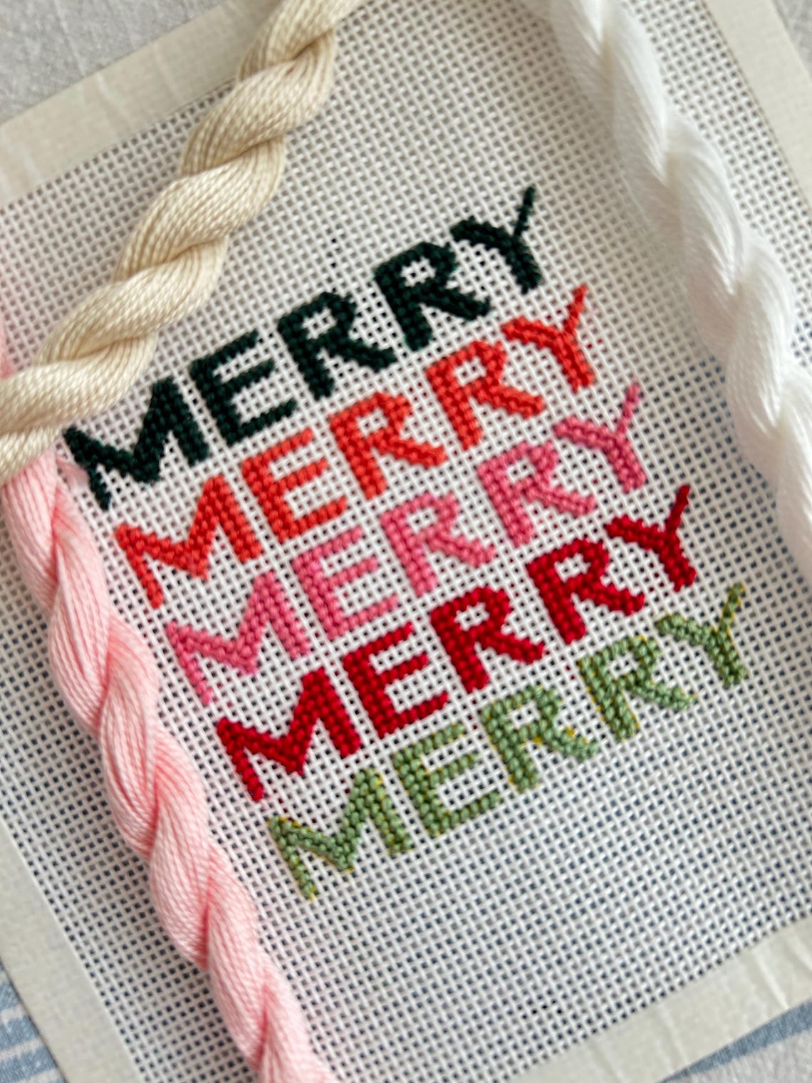 Merry Merry Christmas Coaster Ornament or Tray Insert Hand-painted ...