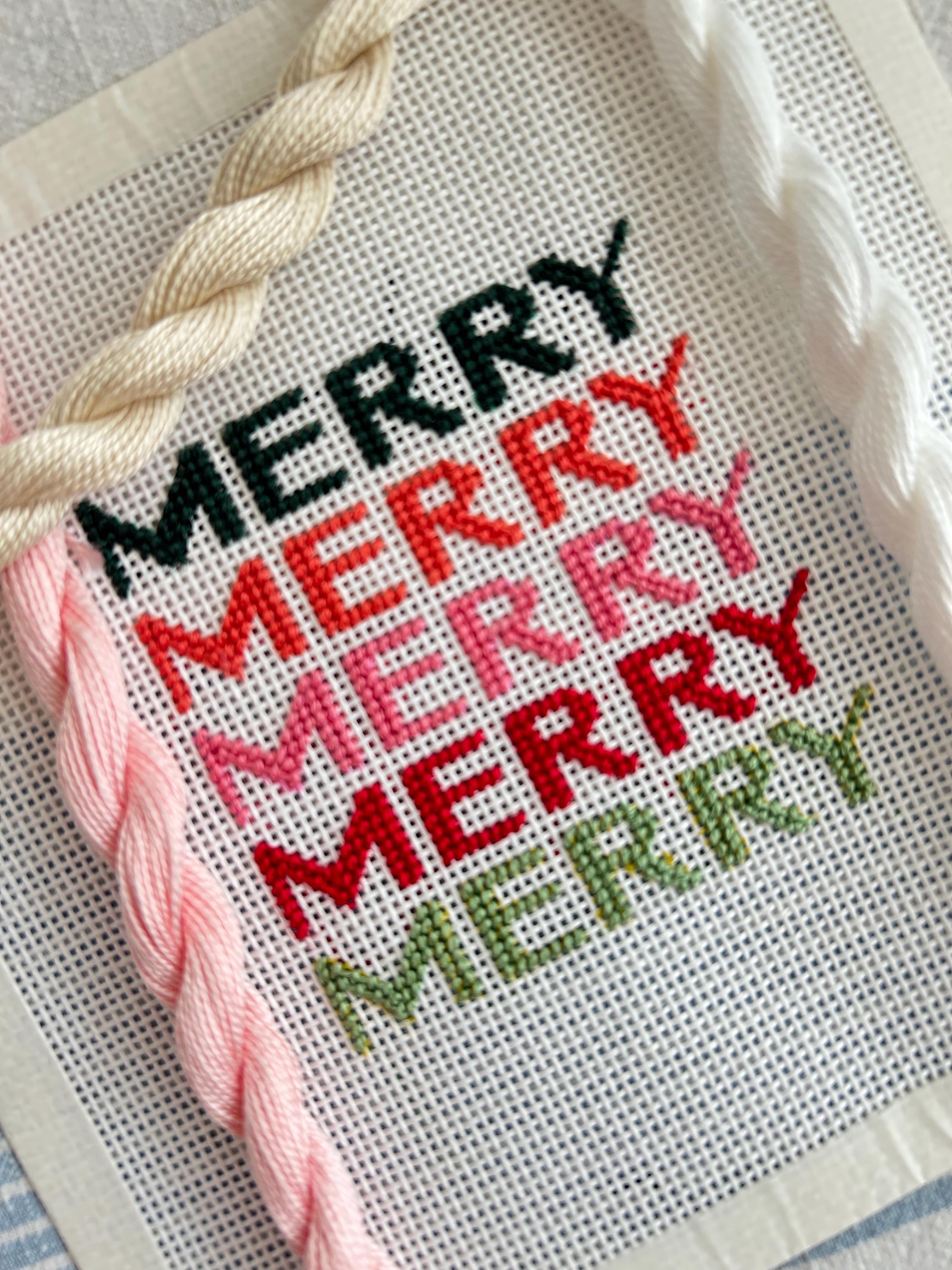 Merry Merry Christmas Coaster Ornament or Tray Insert Hand-painted ...