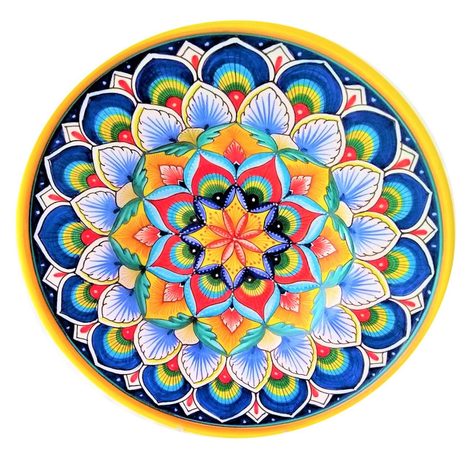 Ceramic Decorative Plate Deruta With Geometric Pattern - Etsy