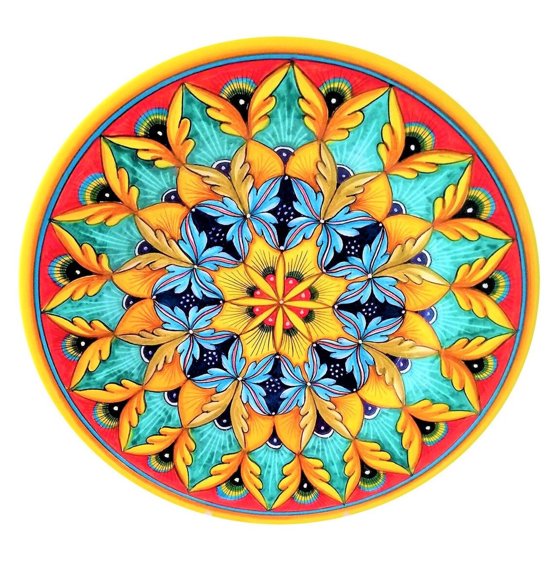 Ceramic Decorative Plate Deruta With Geometric Pattern - Etsy