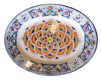 Ceramic Decorative Plate Deruta With Geometric Pattern - Etsy