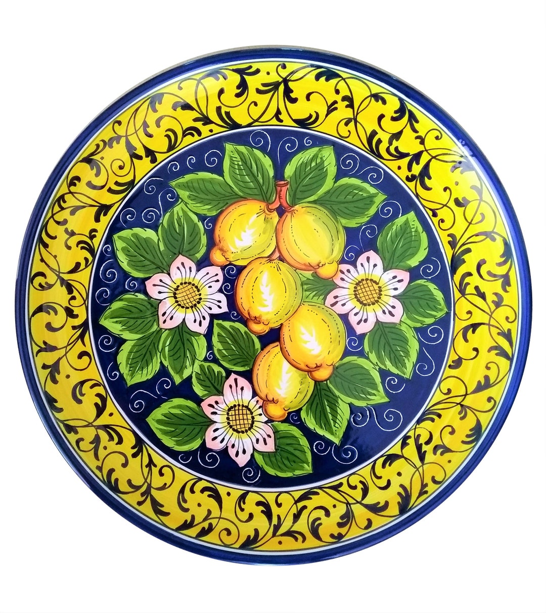 Ceramic Decorative Plate Deruta With Lemon Pattern - Etsy