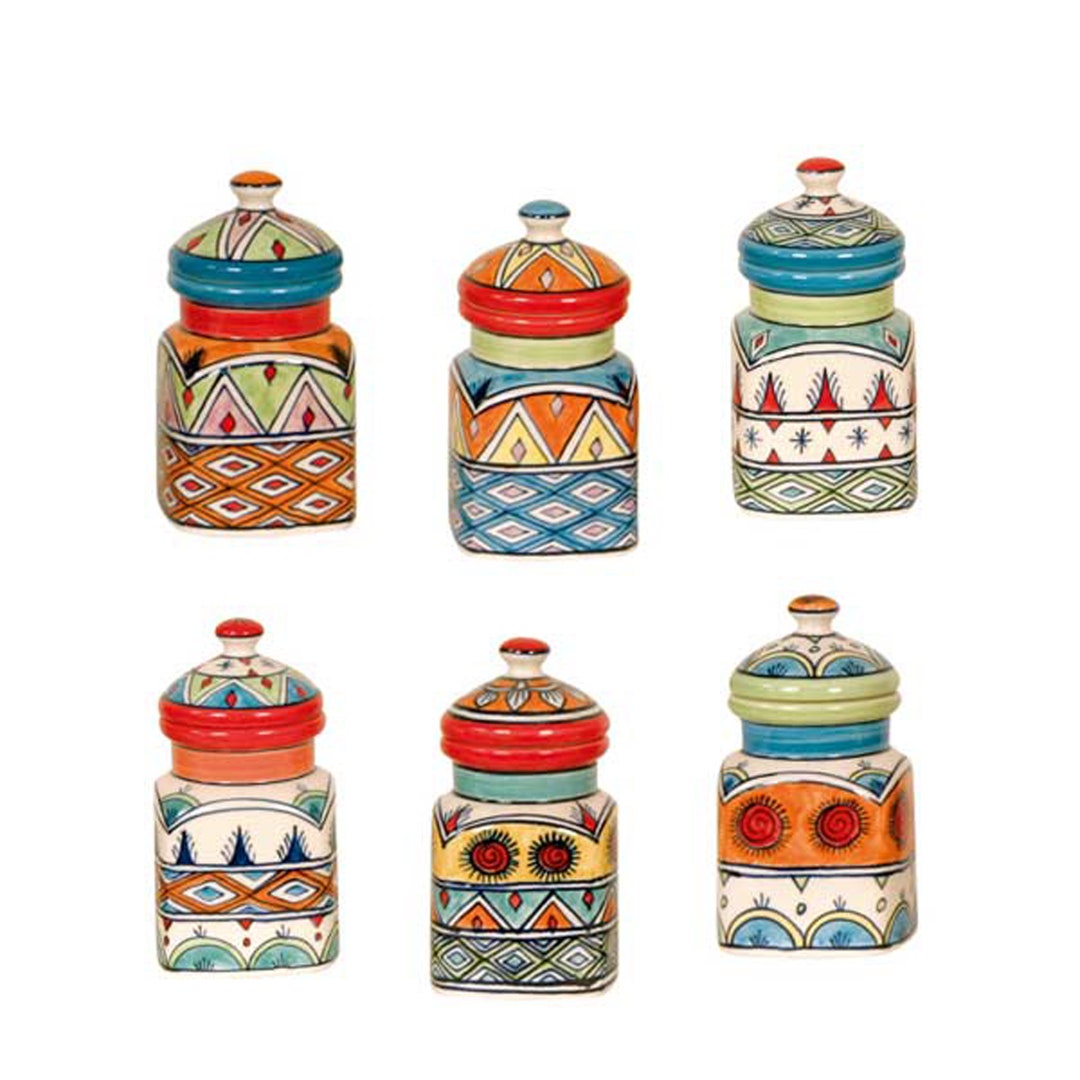 Colorful Ceramic Storage Box, Hand Painted, Set/2 - Etsy