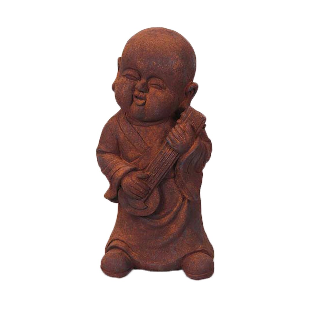 Monk Figure in Rust Look, Decorative Figure Musician, Monk With ...