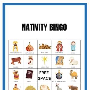 Nativity Bingo, Nativity Story, Christmas Story Bingo, Bible Bingo ...