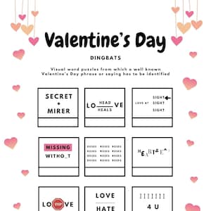 Valentine's Day Dingbats Puzzle Game: Picture Quiz (digital Download ...