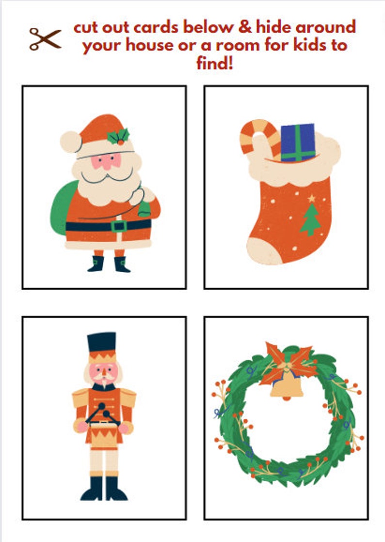 Christmas Picture Scavenger Hunt Game | Kids Classroom Party (printable ...