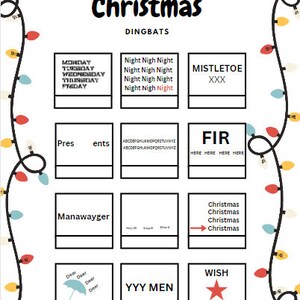Christmas Dingbat Puzzle | Fun Picture Quiz (digital Download) - Etsy