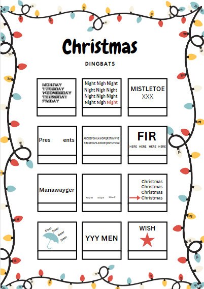 Printable Christmas Dingbat Puzzle Games | Christmas Game for Kids ...