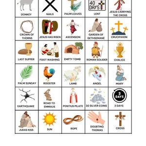 Lent Bingo, Easter Bingo, Bible Bingo, 20 Bible Bingo, Ash Wednesday ...