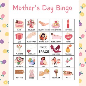 Printable Mother's Day Bingo, 20 Mother's Day Bingo Cards, Mother's Day ...