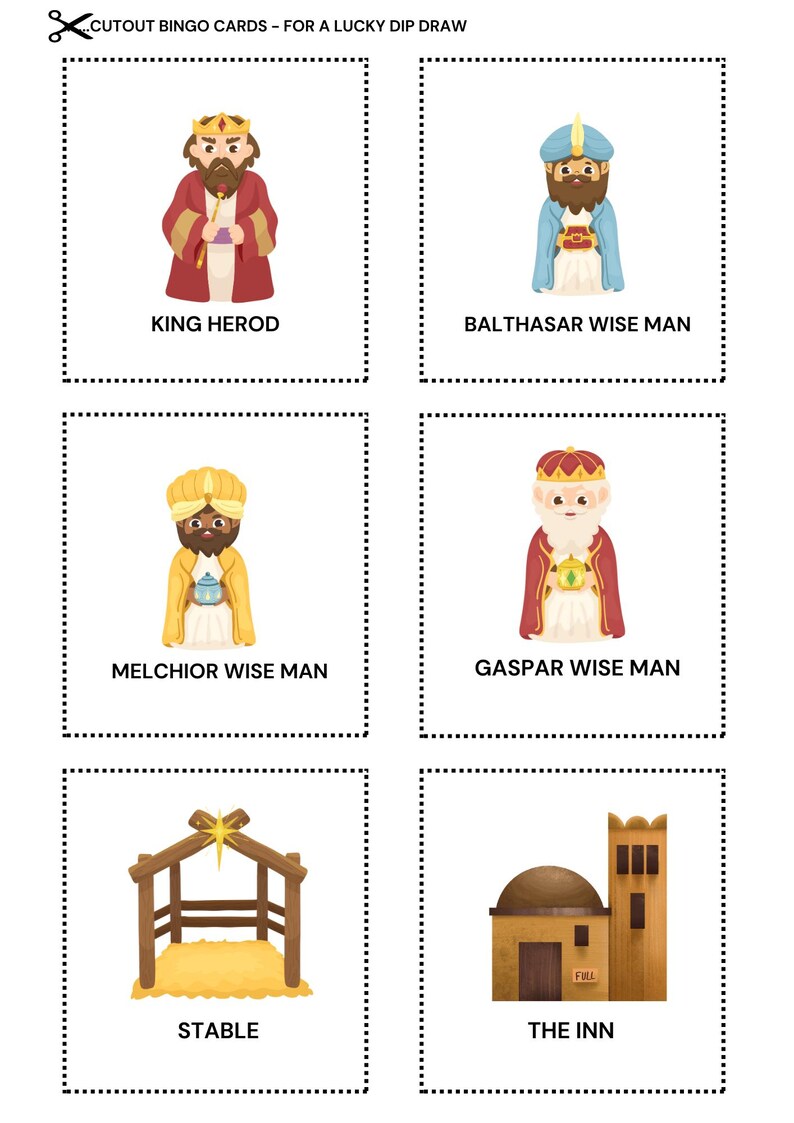 Nativity Bingo, Nativity Story, Christmas Story Bingo, Bible Bingo ...