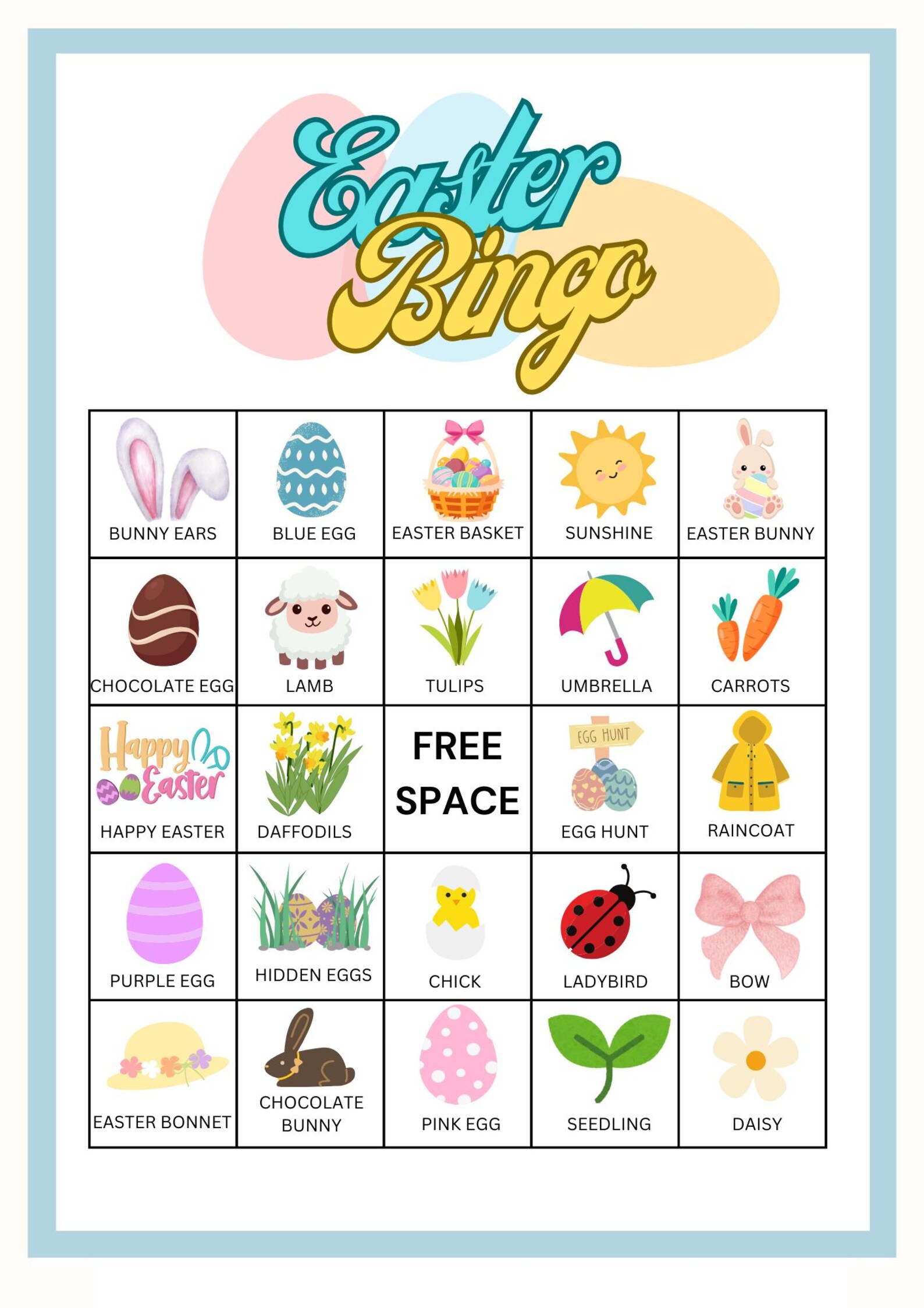 Easter Bingo Game for Kids | 20 Bingo Cards | Spring Bingo Game ...