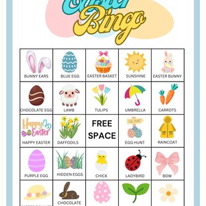 Easter Bingo Game for Kids | 20 Bingo Cards | Spring Bingo Game ...