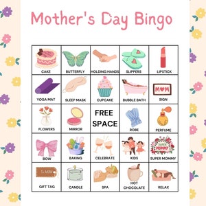 Printable Mother's Day Bingo, 20 Mother's Day Bingo Cards, Mother's Day ...