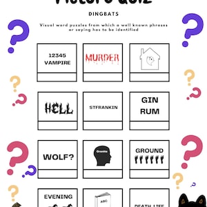Halloween Dingbats Picture Puzzle | Brain Teaser Game (PDF) - Etsy