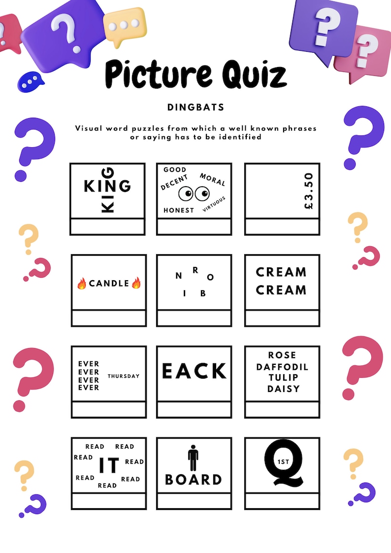 Printable Dingbat Picture Puzzle Games | Game for Kids & Adults ...