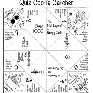 Halloween Cootie Catcher | Halloween Quiz Cootie Catcher | Halloween ...