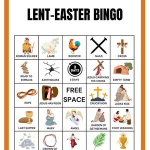 Lent Bingo, Easter Bingo, Bible Bingo, 20 Bible Bingo, Ash Wednesday ...