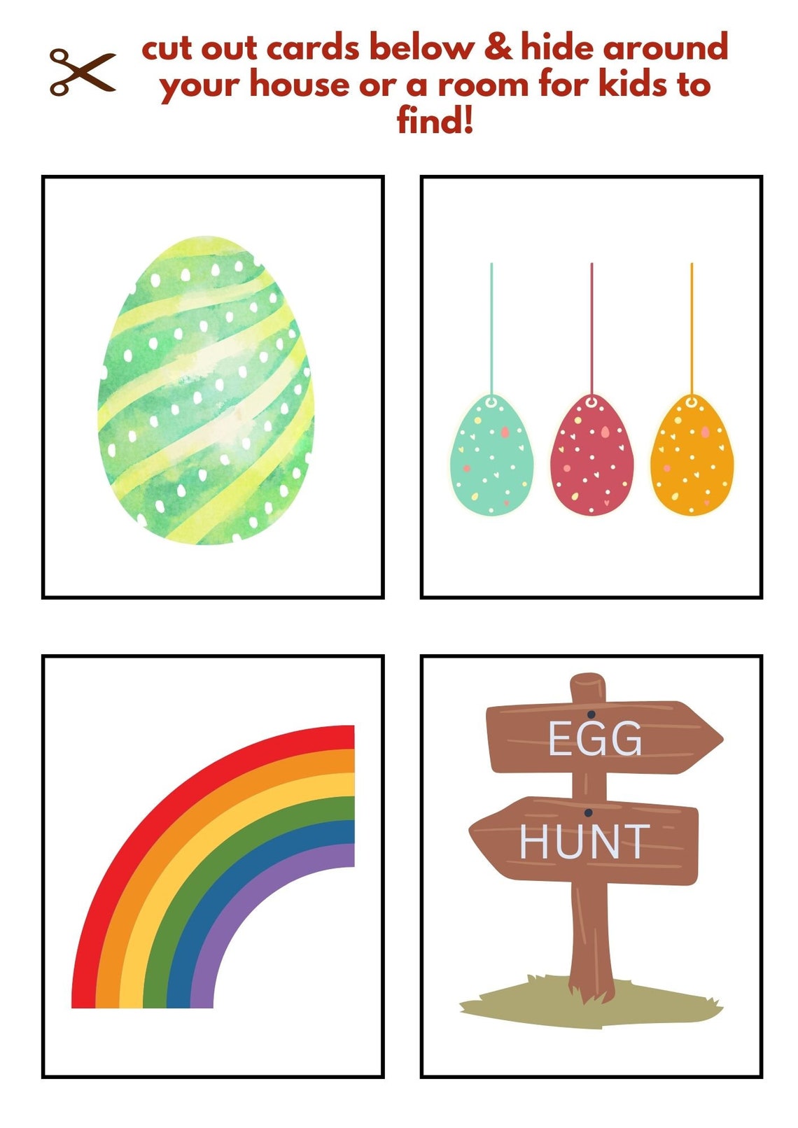 Kids Easter Scavenger Hunt Game | Printable Download | Classroom Party ...